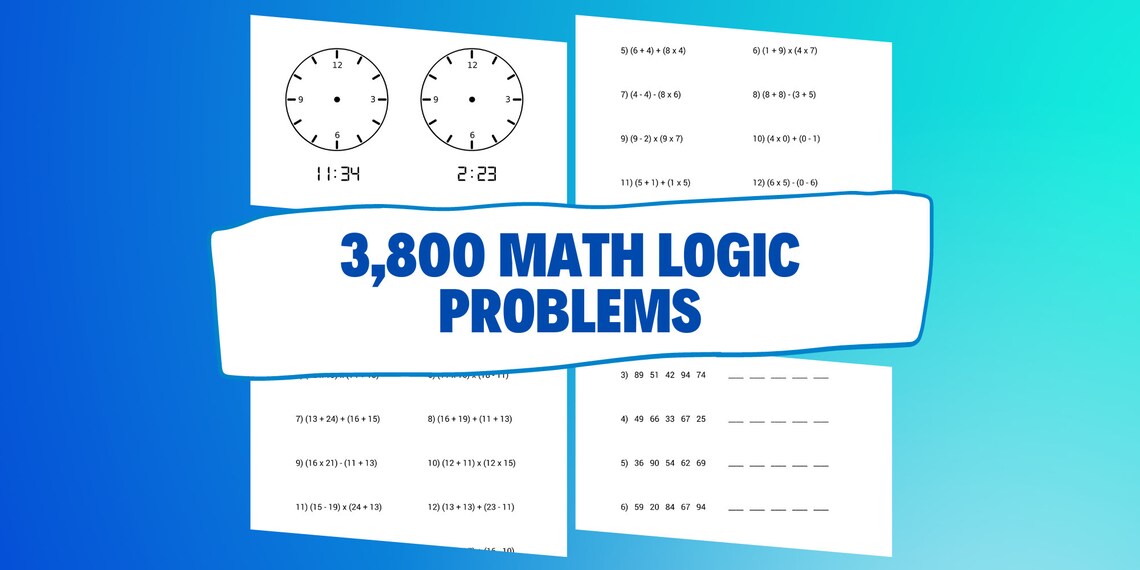 Math Printable Games Activity Book Puzzles Amazon KDP Printables Logic ...
