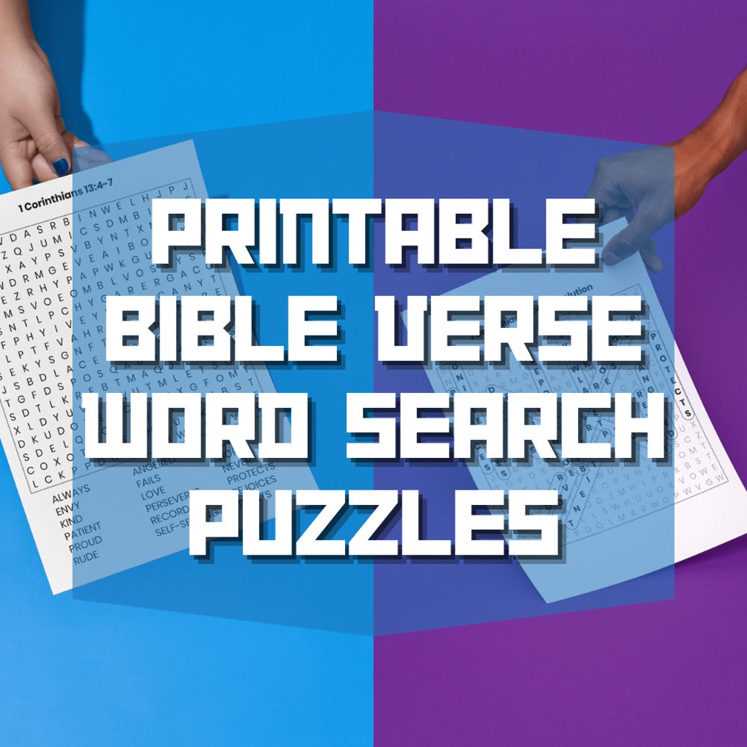 15 Printable Bible Verse Word Search Puzzles Large Print Activity Book ...