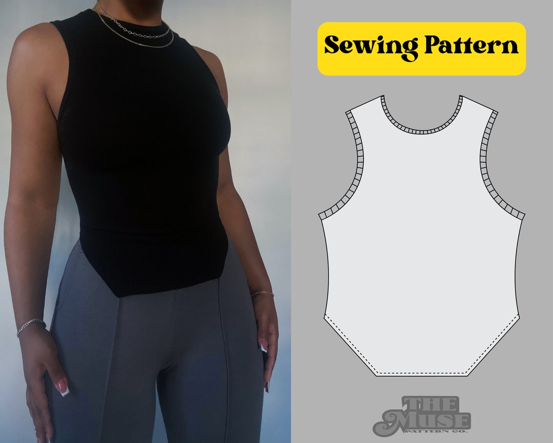 Kendall Top // Tank Top Digital PDF Sewing Pattern // US Size XXS-2XL ...