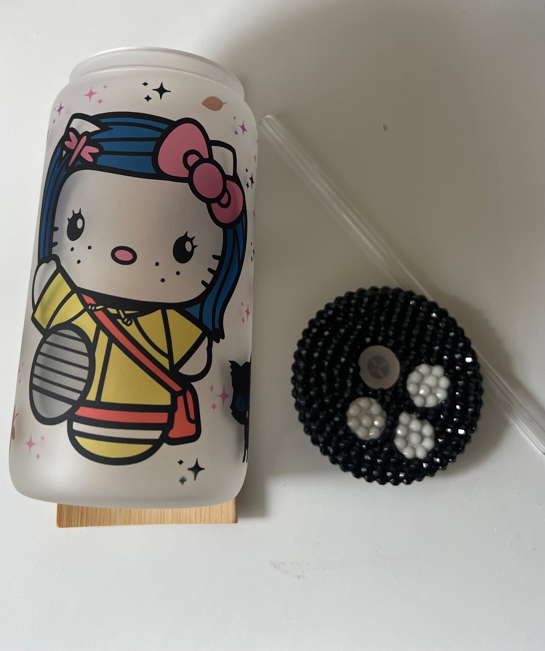 Hello Kitty "coraline" Frosted Tumbler| Spooky Cup| Hello Kitty ...