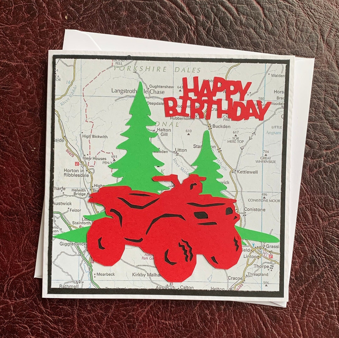 Quad Bike Birthday Card Handmade Quad Bike Bike Adventure - Etsy