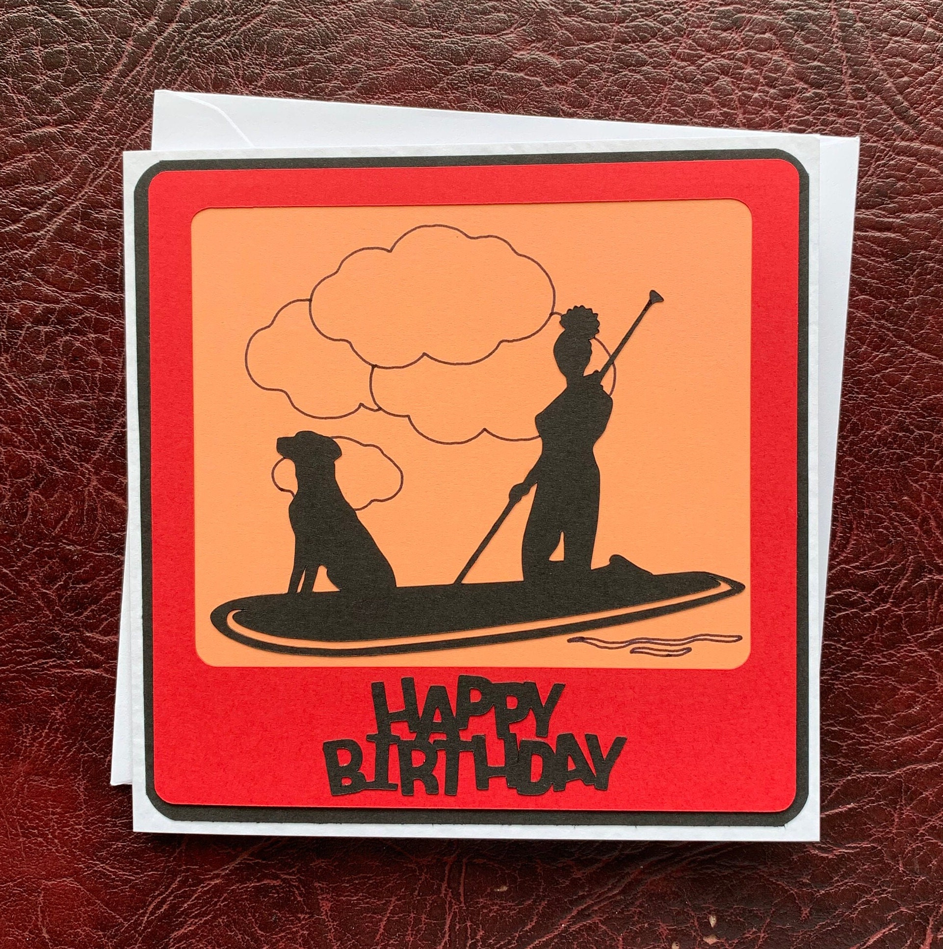 Birthday card handmade paddle board paddle boarding for | Etsy