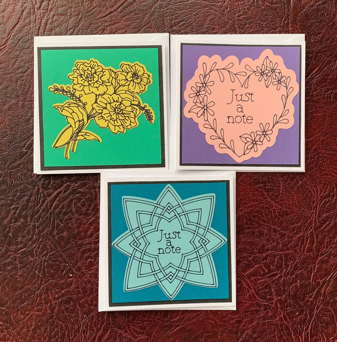 Pack of 3 just a Note Cards Thank You Just Because - Etsy