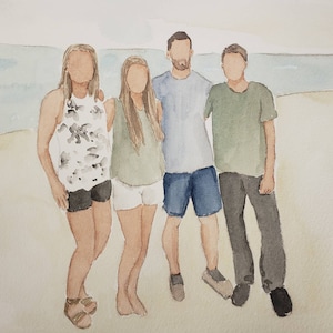 Custom Faceless Family Portrait | Hand-painted Watercolor Art ...