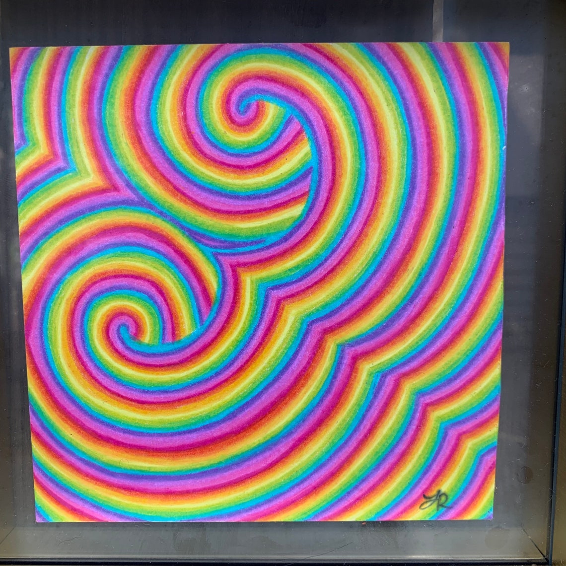 Color Pencil Rainbow Art | Etsy