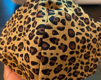 Leopard Print Rainbow 2-layer 3d Face Mask Cotton Adjustable Elastic ...