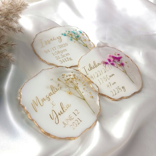 Flower Coaster /flower Ring Dish/floral Resin Coaster/dry - Etsy