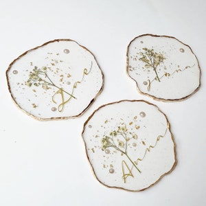 Flower Coaster /flower Ring Dish/floral Resin Coaster/dry Flower ...