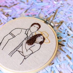 Custom Couple or Family Portrait Embroidery Hoop - Etsy