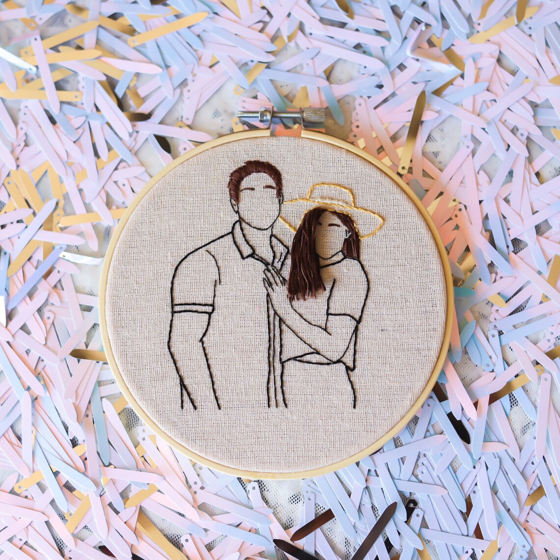 Custom Couple or Family Portrait Embroidery Hoop - Etsy