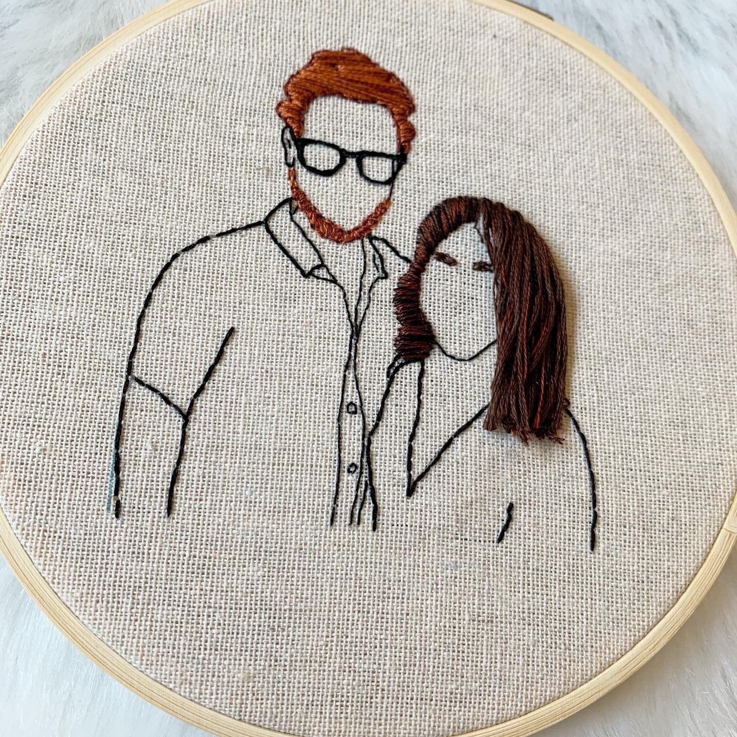Custom Couple or Family Portrait Embroidery Hoop | Etsy