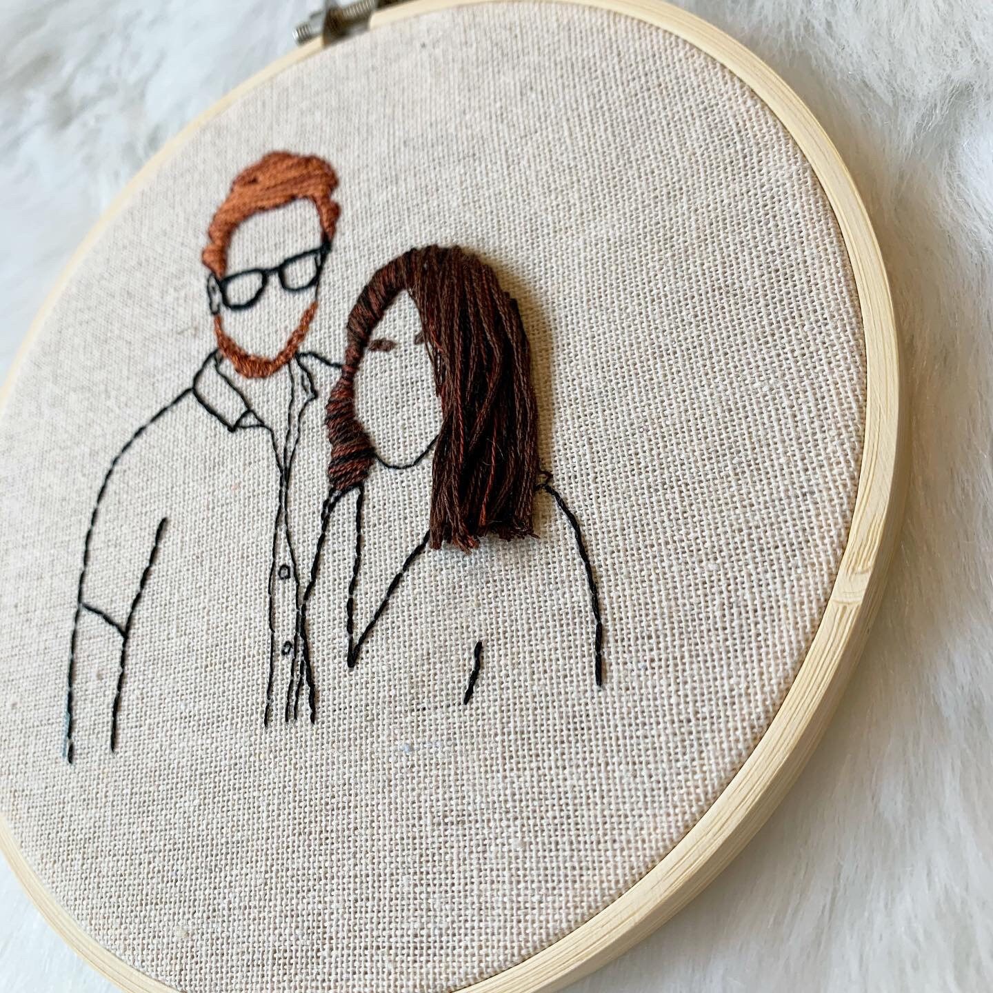 Custom Couple or Family Portrait Embroidery Hoop | Etsy