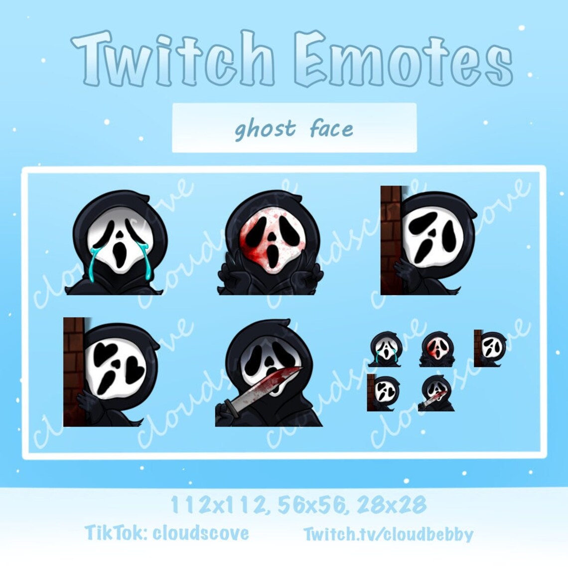 6x Ghost Face Emotes / Streamer / DBD / Twitch | Etsy UK