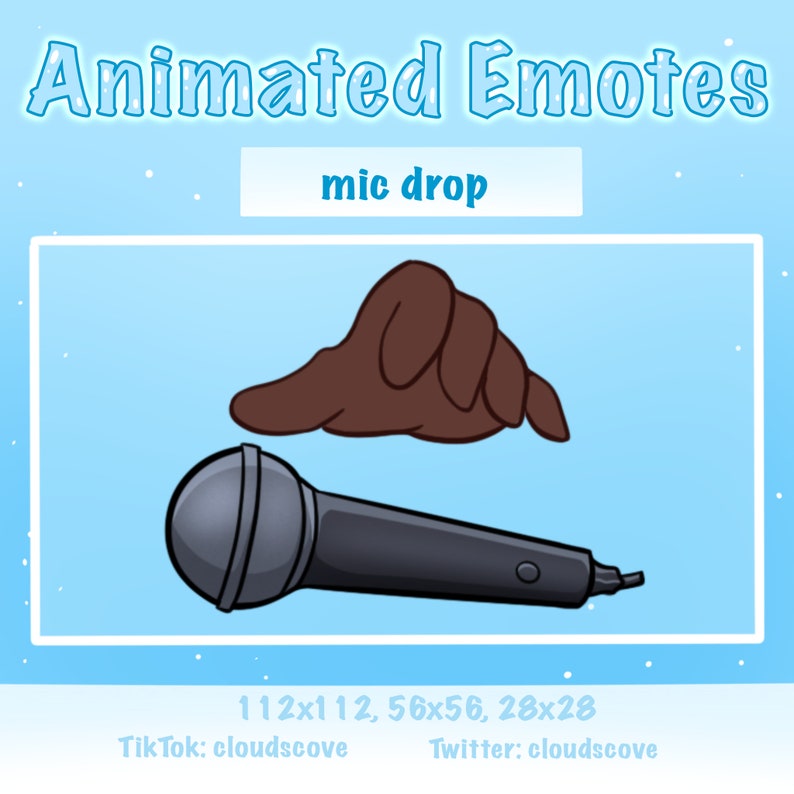 2x ANIMATED MIC DROP Darkskin Emote / Twitch Emote / Microphone Drop ...
