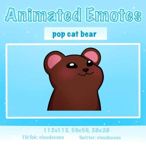 3x Emotes ANIMATED MEME BUNDLE Pop Cat Bear Vers / Bongo Cat Bear Vers ...