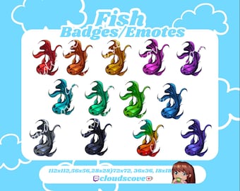 9+ * Colorful Fish Emotes - Icons - Ready to Use - Fish Emote, Colorful ...