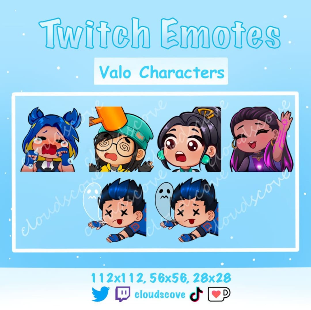 Valo Chibi Emotes // Twitch // Kill Joy // Sage // Ded Emote - Etsy