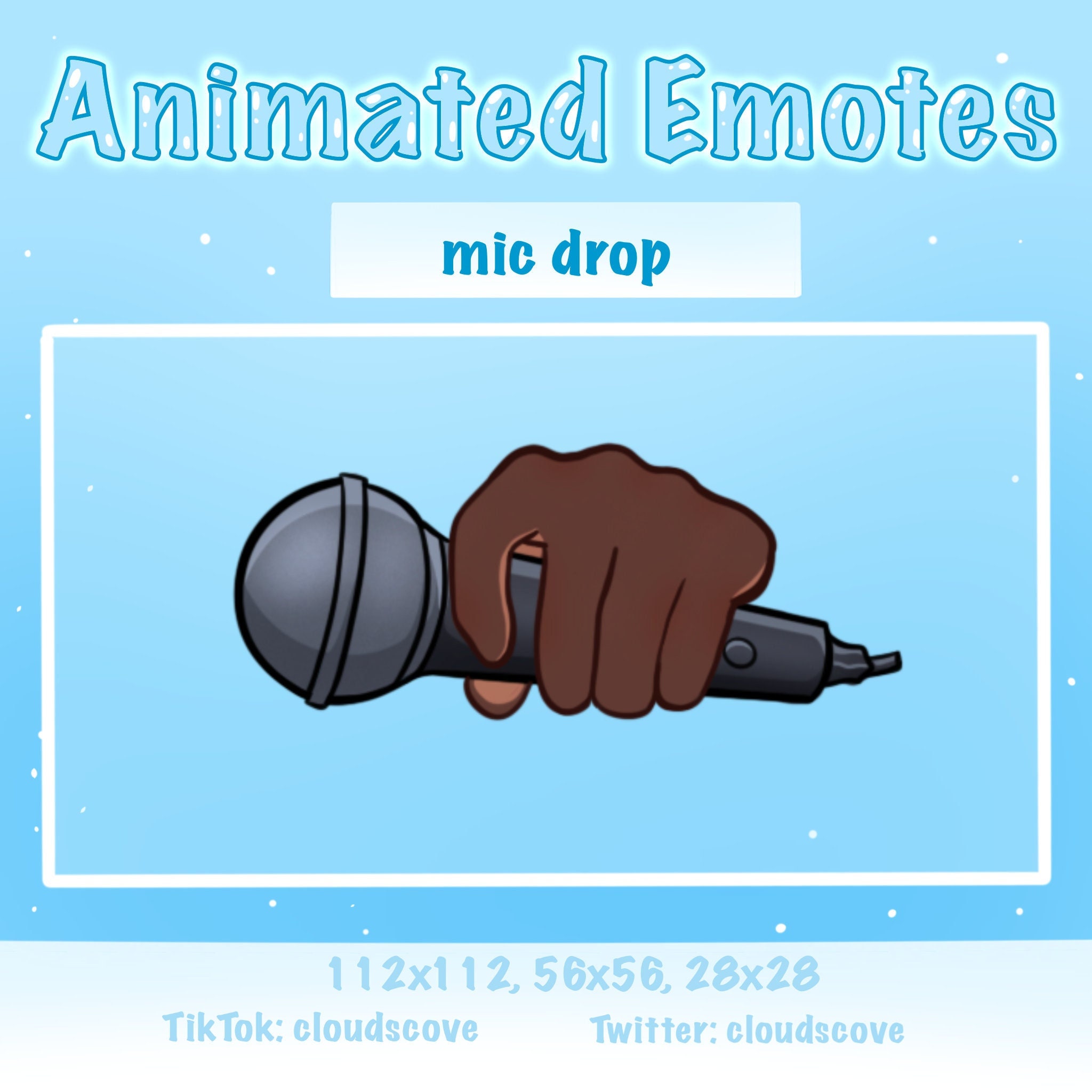 2x ANIMATED MIC DROP Darkskin Emote / Twitch Emote / Microphone Drop ...