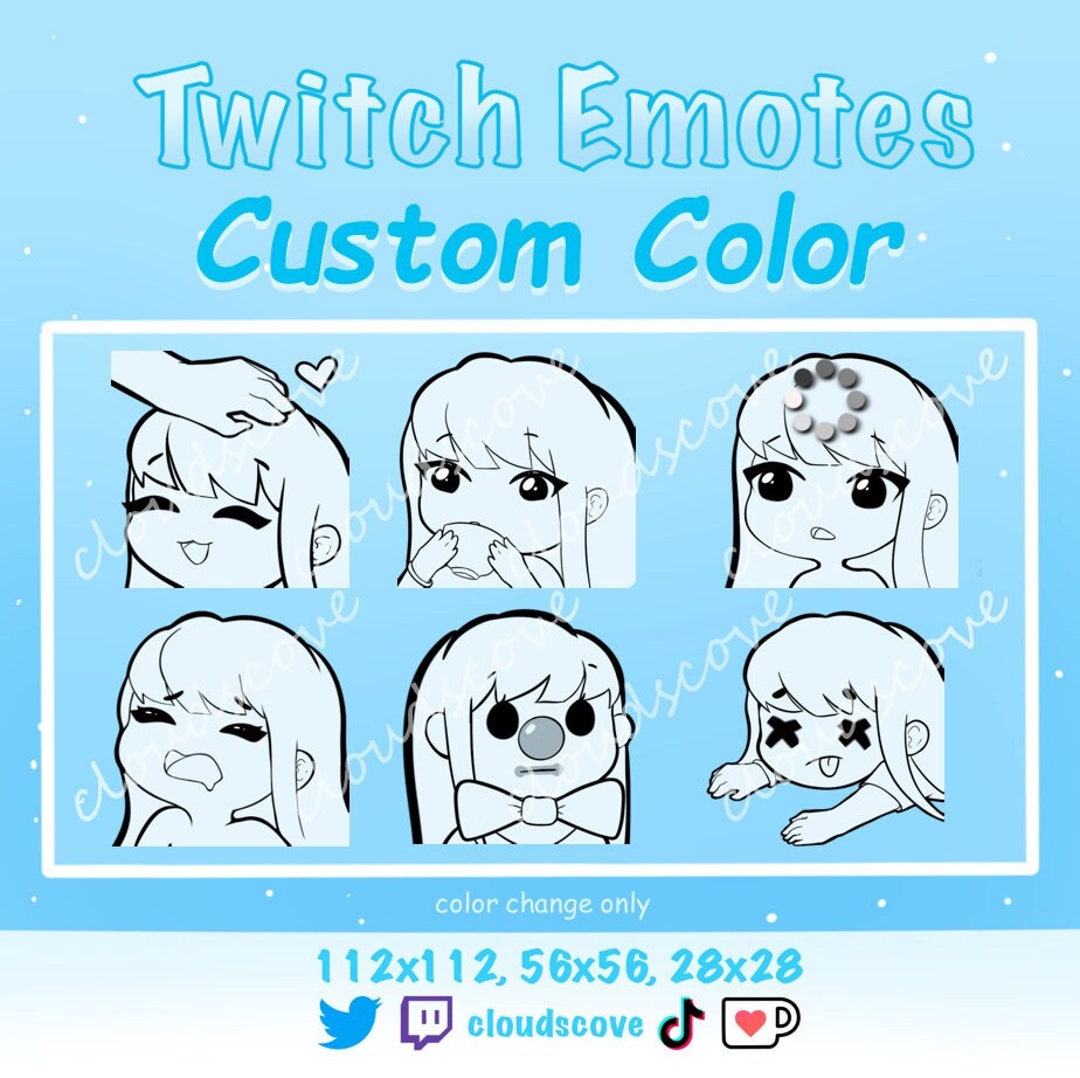 6x Custom Color Emotes // Chibi // Premade // Emote Bundle Pack - Etsy