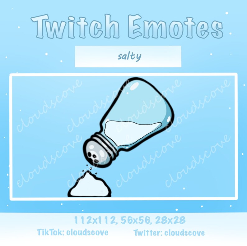 1x ANIMATED Salty Emote / Streamer / Twitch / Badges / Discord / Cute ...