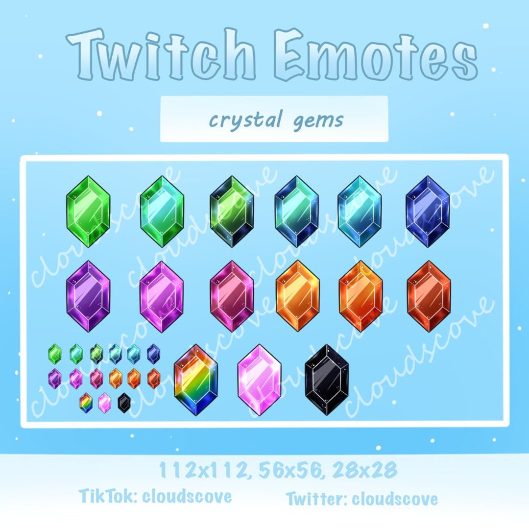15x EMOTES Gems Crystals Cute Streamer - Etsy