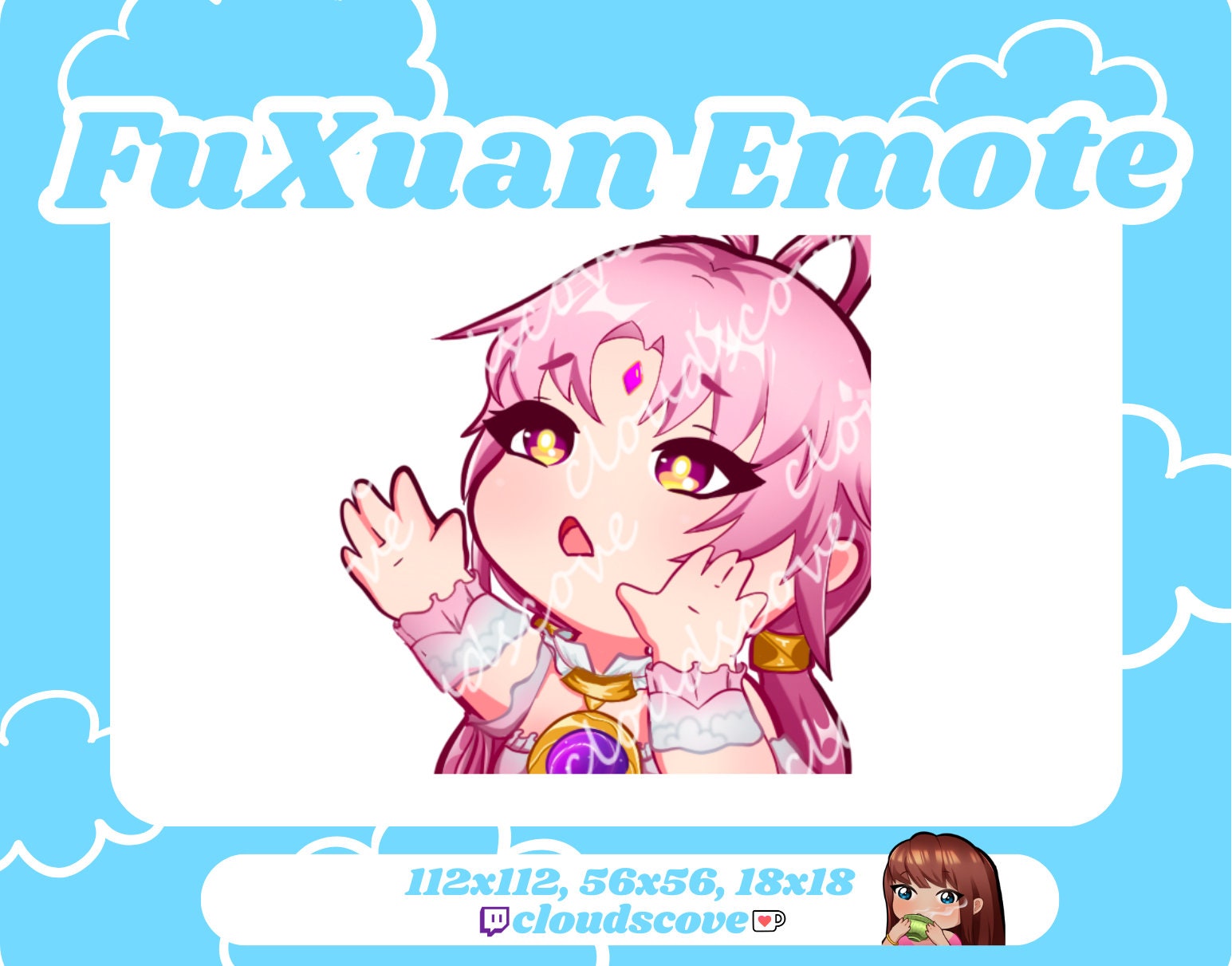 1x Fu Xuan Uppies Emote // Twitch // Honkai // - Etsy