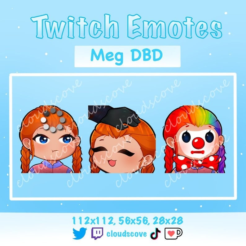 3x MEG DBD Emotes Streamer Twitch Youtube Emote Dead by Daylight DBD ...