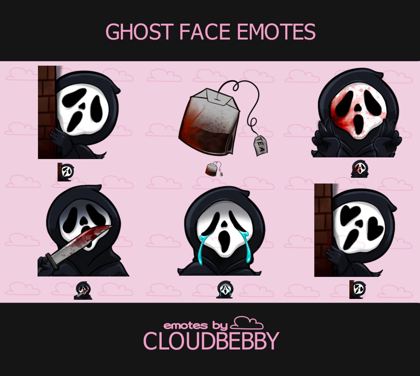 6x Ghost Face Emotes / Streamer / DBD / Twitch | Etsy UK