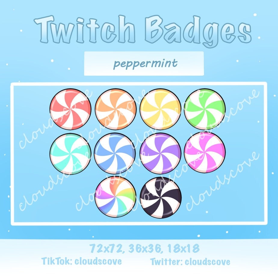 10x Peppermint Badges / Streamer / Twitch Streamer Cute - Etsy