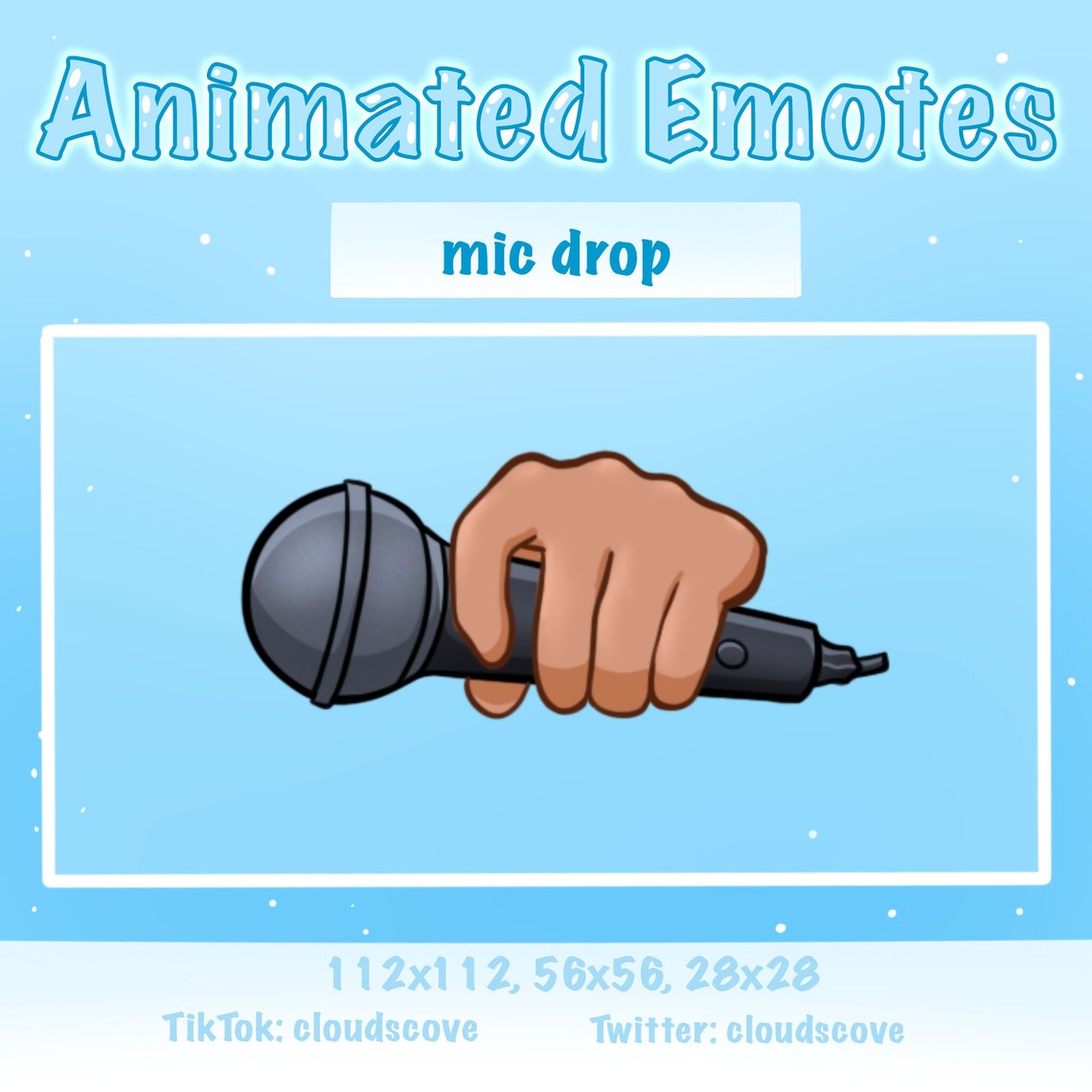 1x ANIMATED MIC DROP Lightskin Tan Emote / Twitch Emote / Microphone ...