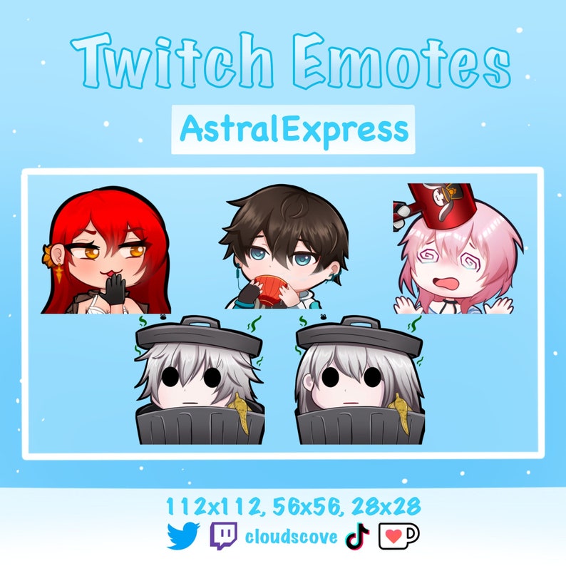 5x Honkai Star Rail Astral Express Crew Emotes! Himeko // Dan Heng ...