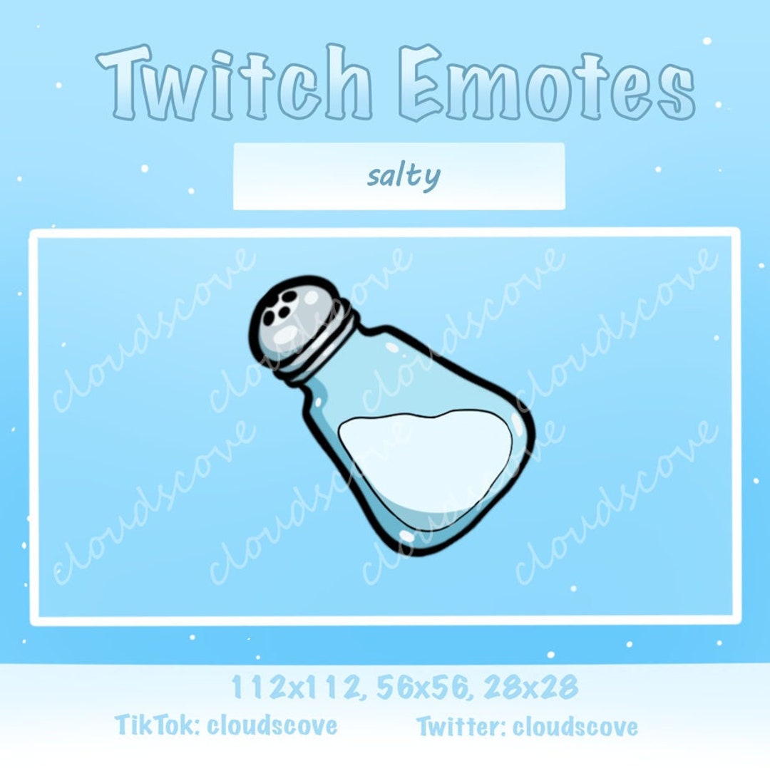 1x ANIMATED Salty Emote / Streamer / Twitch / Badges / Discord / Cute ...