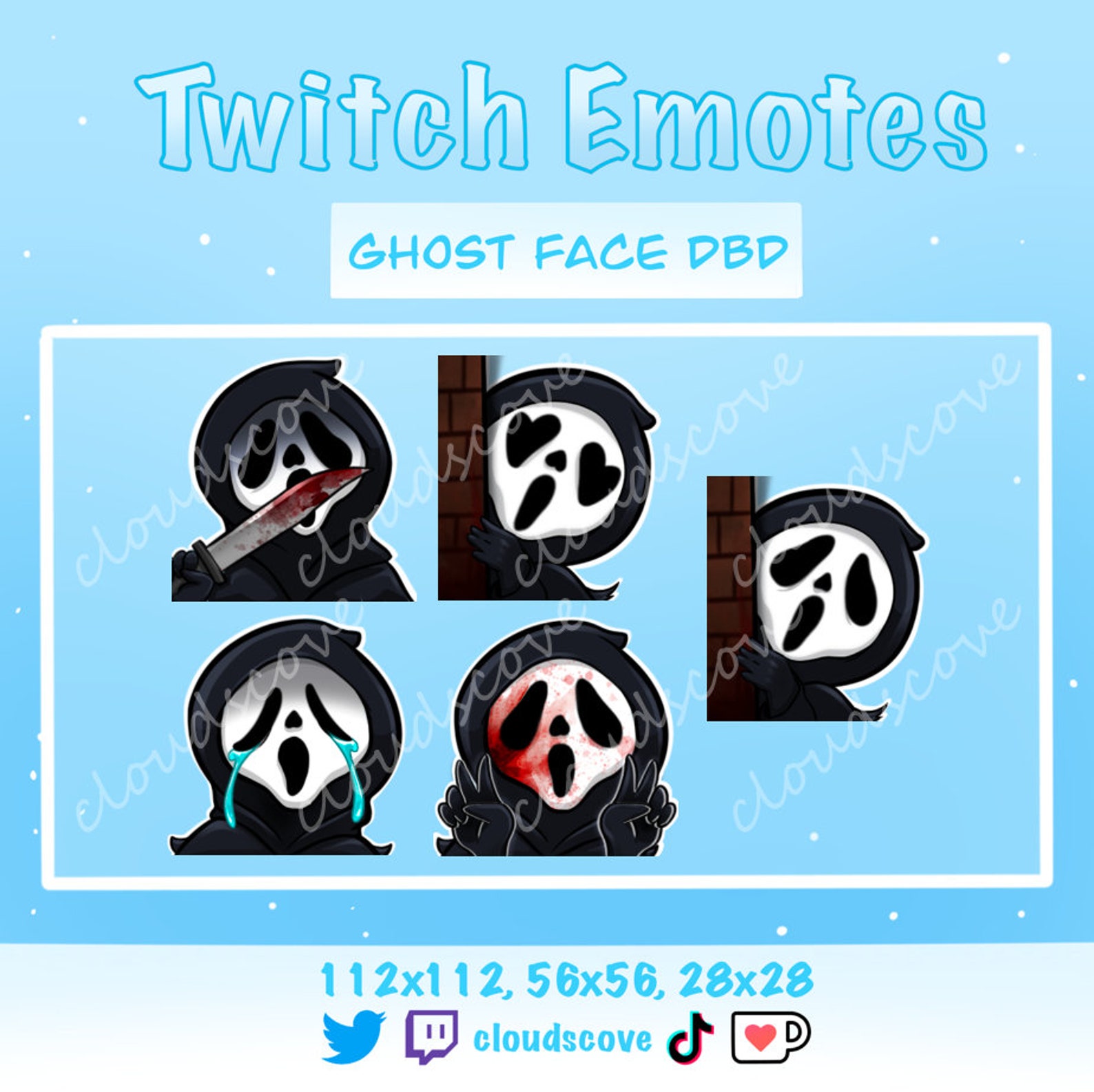 6x Ghost Face Emotes / Streamer / DBD / Twitch / Scream - Etsy UK