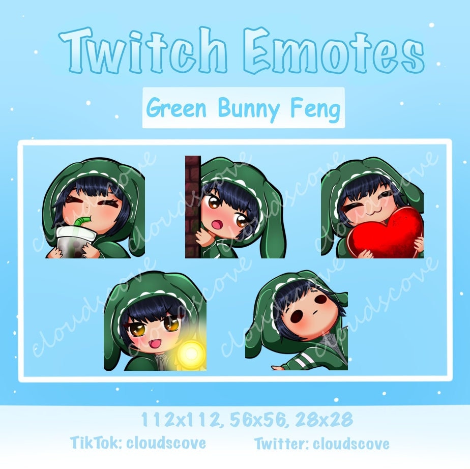 Green Bunny Feng Min - EMOTES - Streamer - Twitch Youtube Emote - Dead ...