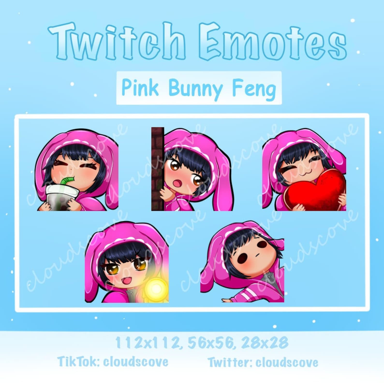 Pink Bunny Feng Min EMOTES Streamer Twitch Youtube Emote Dead by ...
