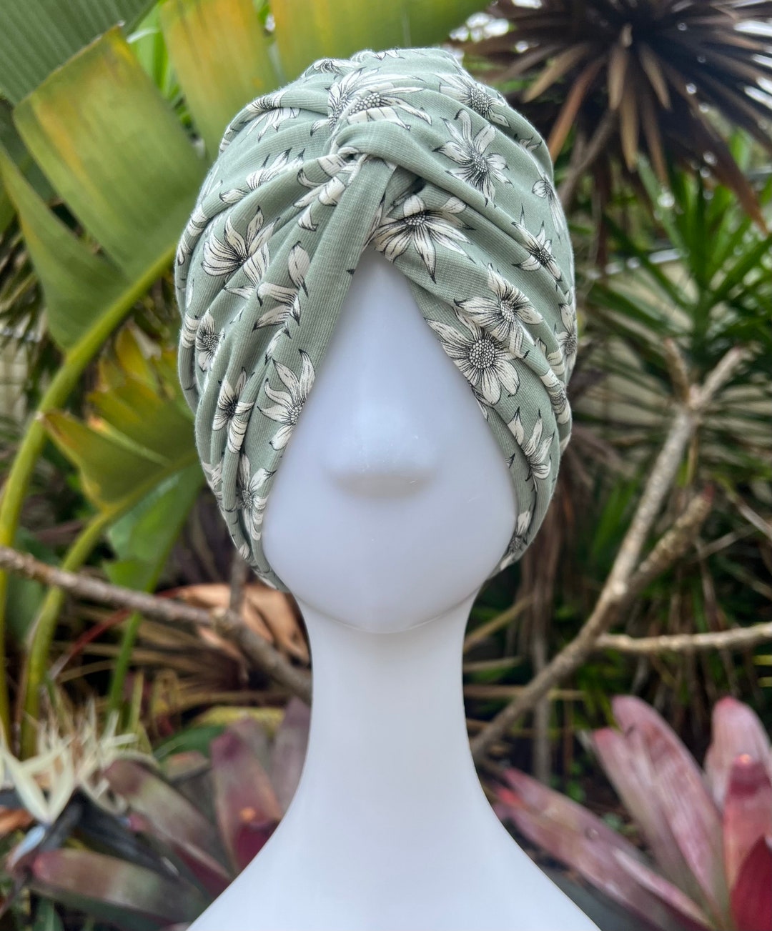 Full Turban Headwear L Handmade in Australia L Buttery Soft Stretch ...
