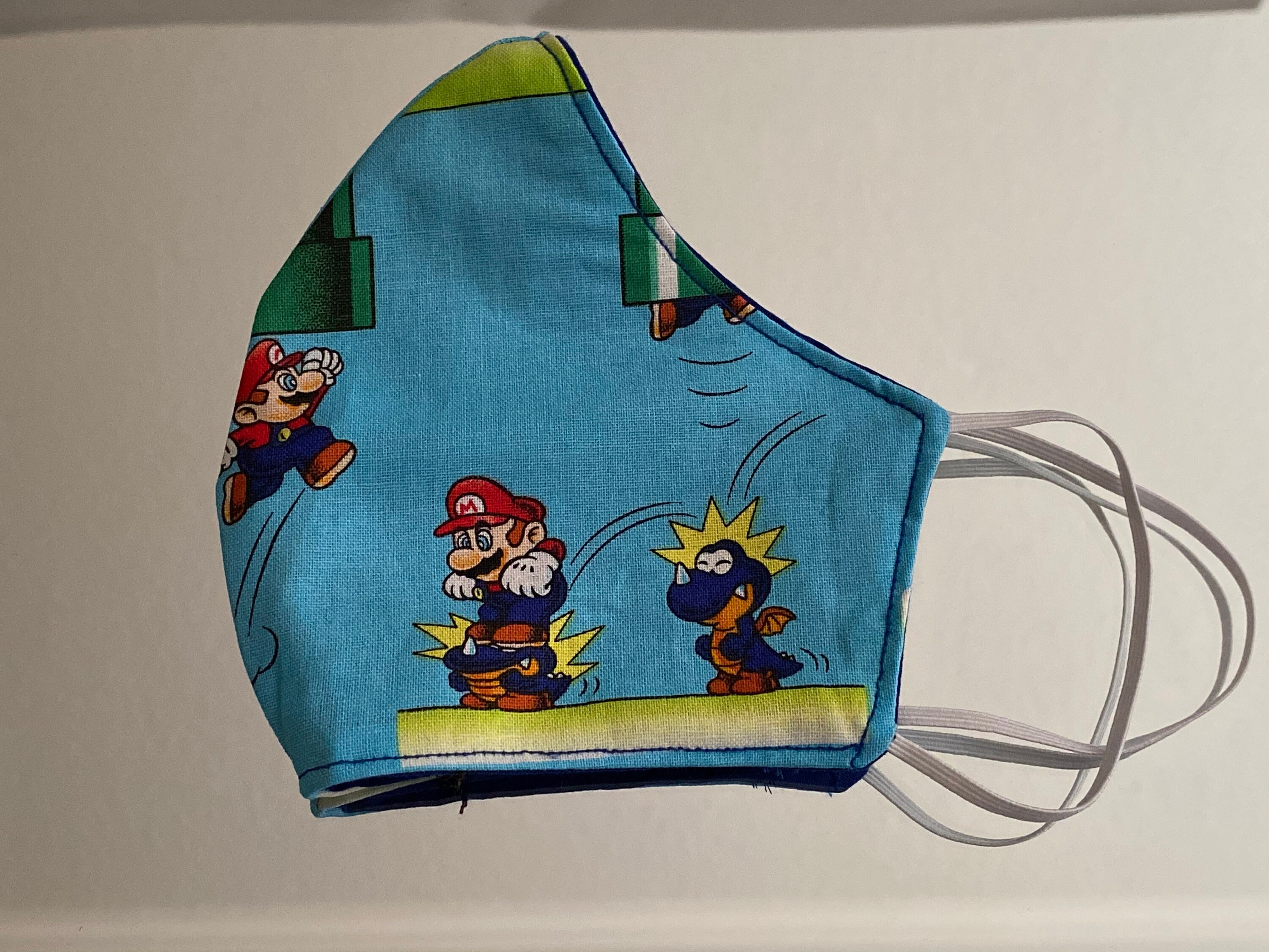 Blue Super Mario and Yoshi Kid/Adult Face Mask FAST SHIPPING | Etsy