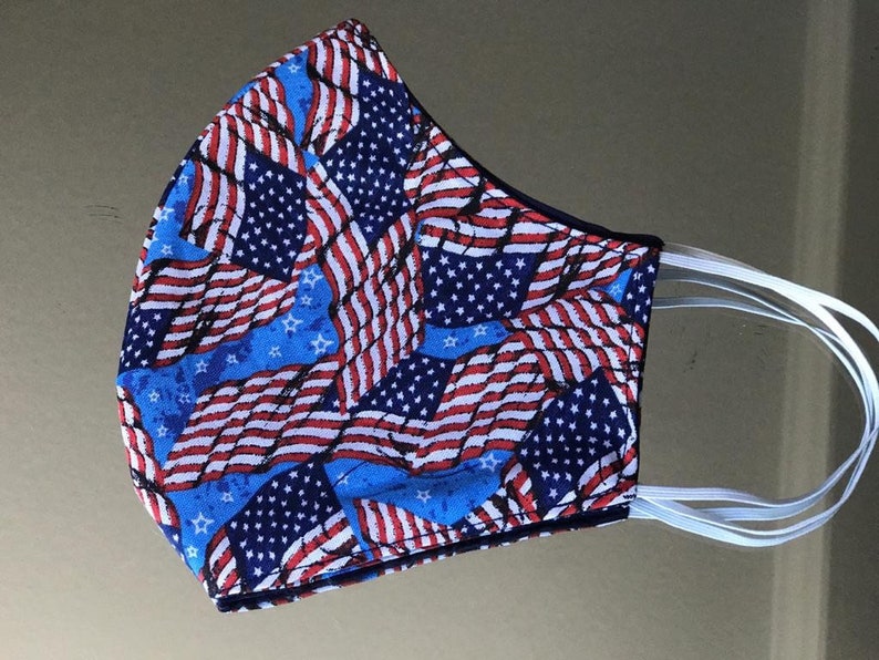 100% Cotton USA american Flag Adult Face Mask FAST SHIPPING - Etsy