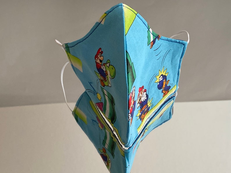 Blue Super Mario and Yoshi Kid/adult Face Mask FAST SHIPPING - Etsy