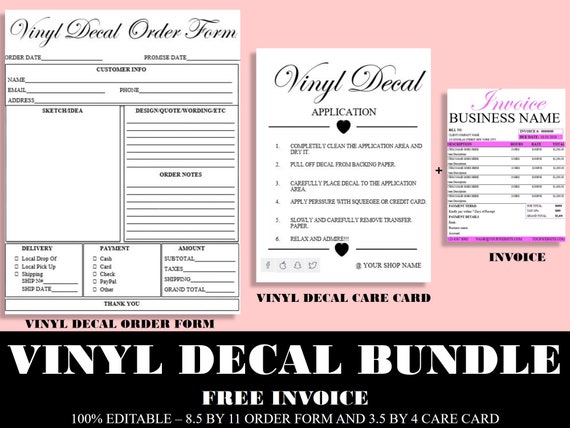 Templates Design & Templates Decal Order Form,DECAL Thank You Insert ...