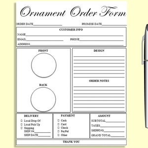 Ornament Order Form - Etsy