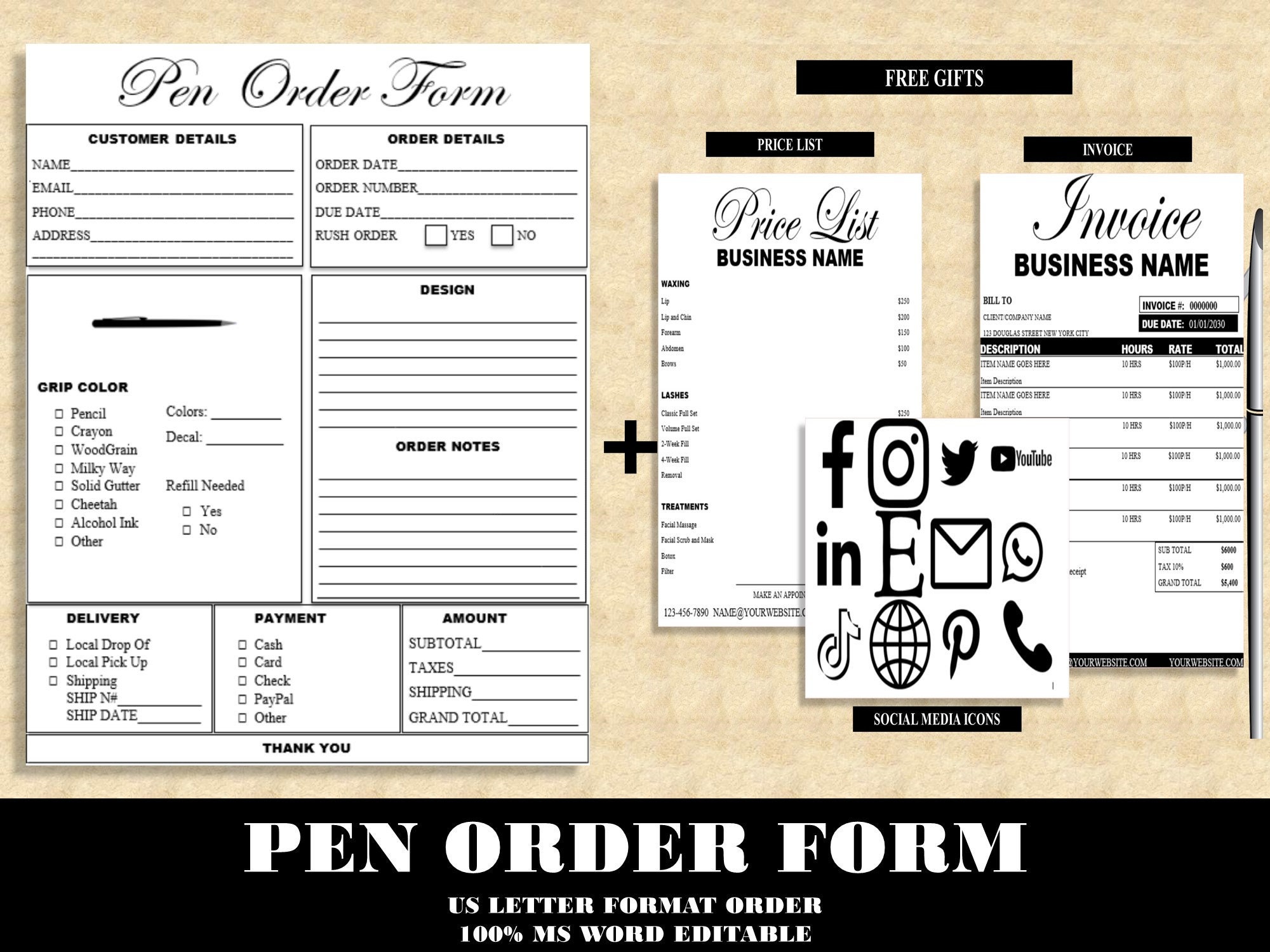 Templates Design & Templates Decal Order Form,DECAL Thank You Insert ...