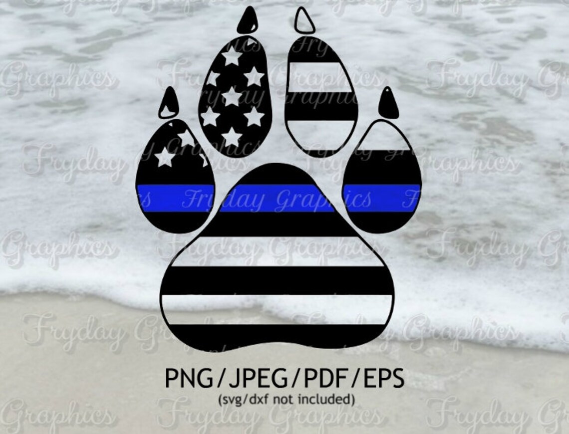 K9 Paw Print / K9 / Police / First Responder / Paw Print / - Etsy