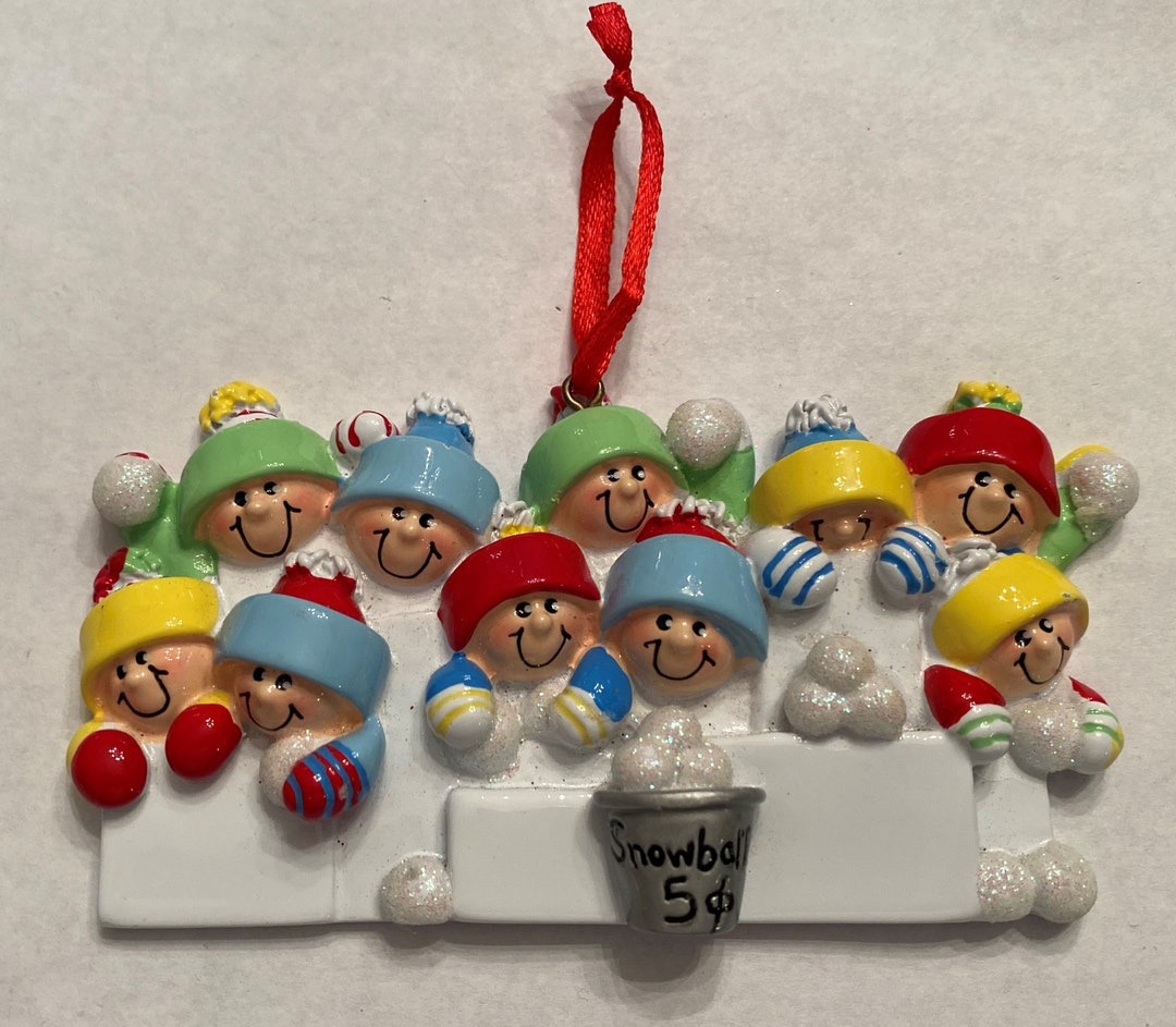 Personalized Snowballs Family of 10 Ornament - Etsy