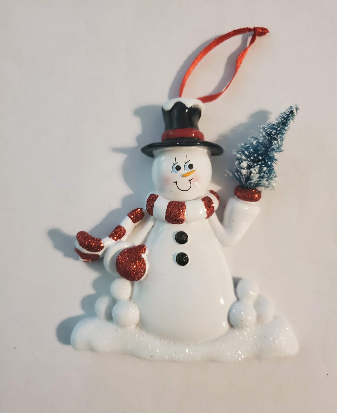 Personalized Snowman Ornament With Christmas Tree - Etsy