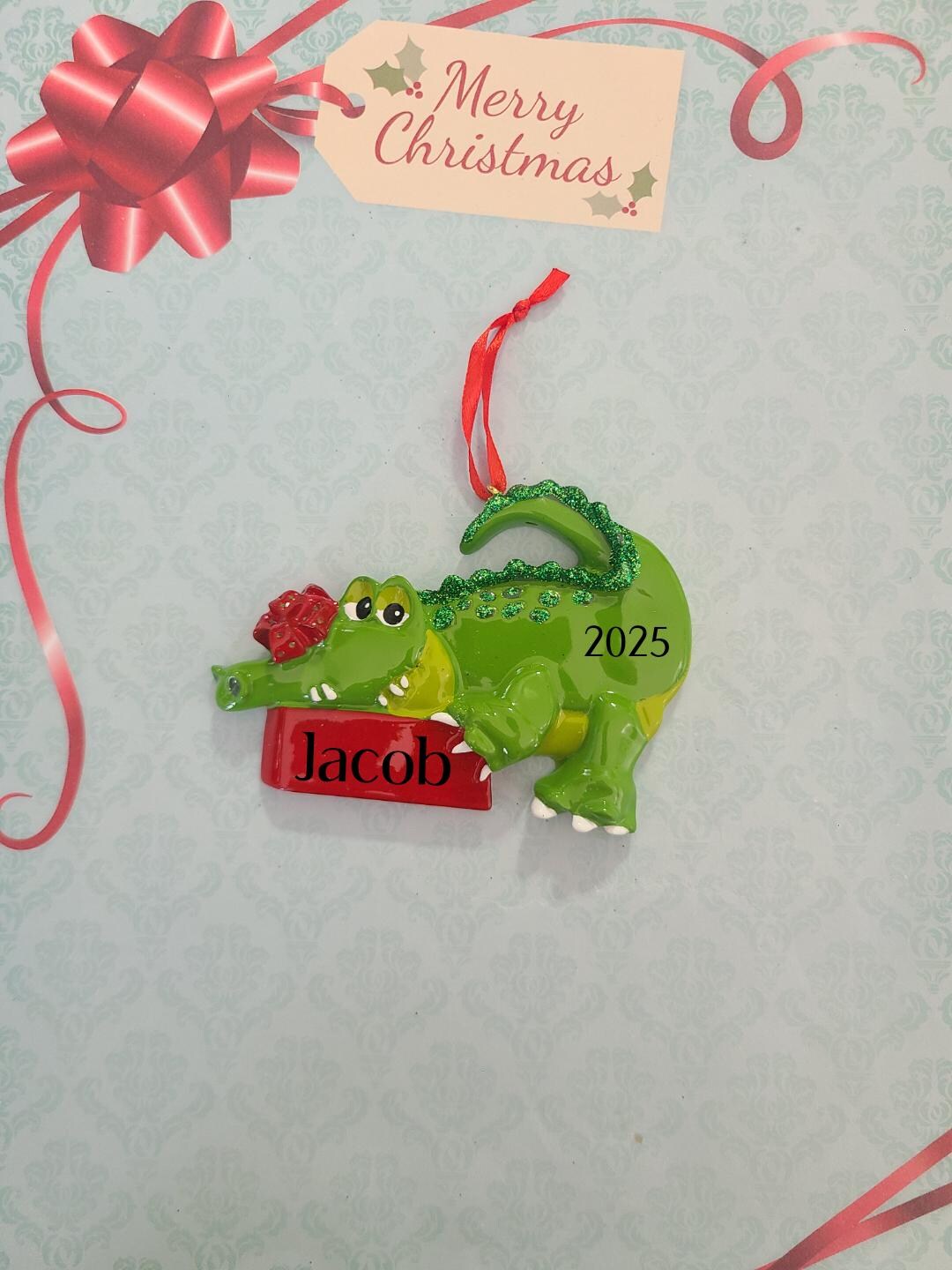 Personalized Alligator Christmas Ornament, Ornament for Kids, Animal ...