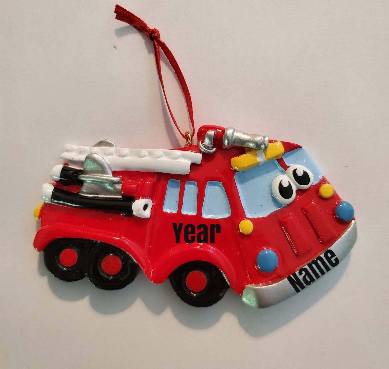 Personalized Fire Truck Ornament, Childrens Ornaments, - Etsy