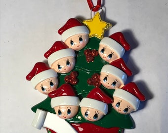 Personalized Gingerbread Family Tree Family of 8 | Etsy