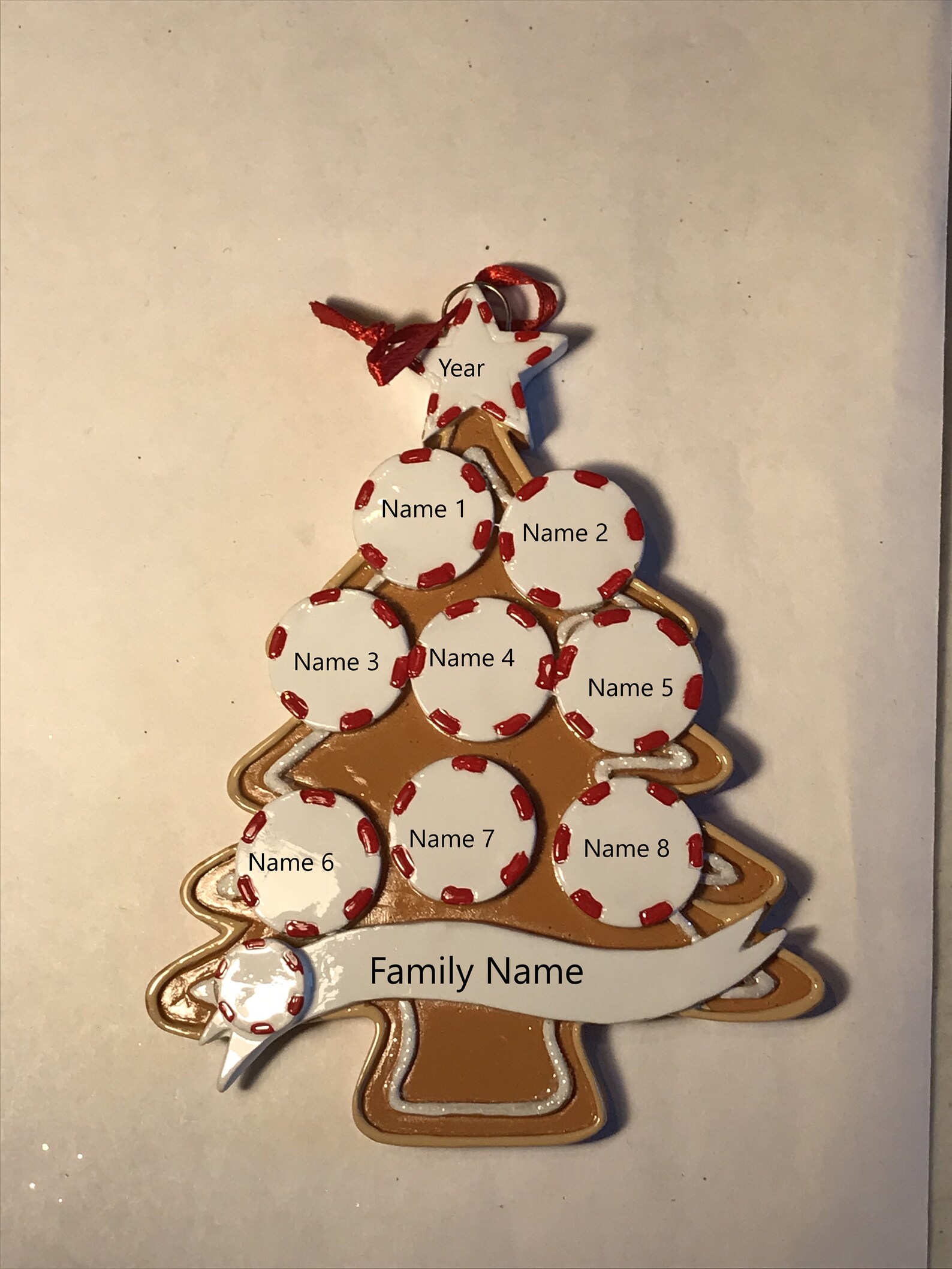 Personalized Gingerbread Family Tree Family of 8 | Etsy