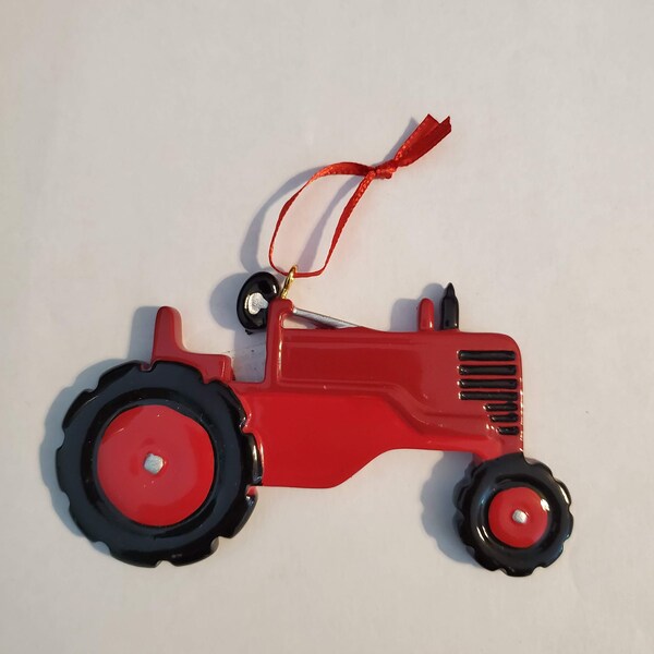 Personalized Red Tractor Ornaments - Etsy